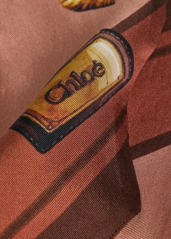 Chloé Paddington Slim Printed Silk Scarf