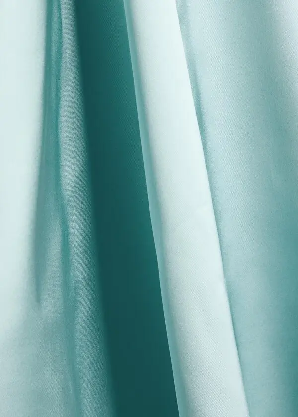 Talbot Runhof Asymmetric Off-the-shoulder Satin Gown - Light Blue