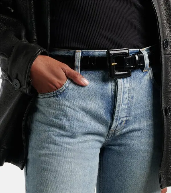 Nour Hammour Soma Croc-effect Leather Belt