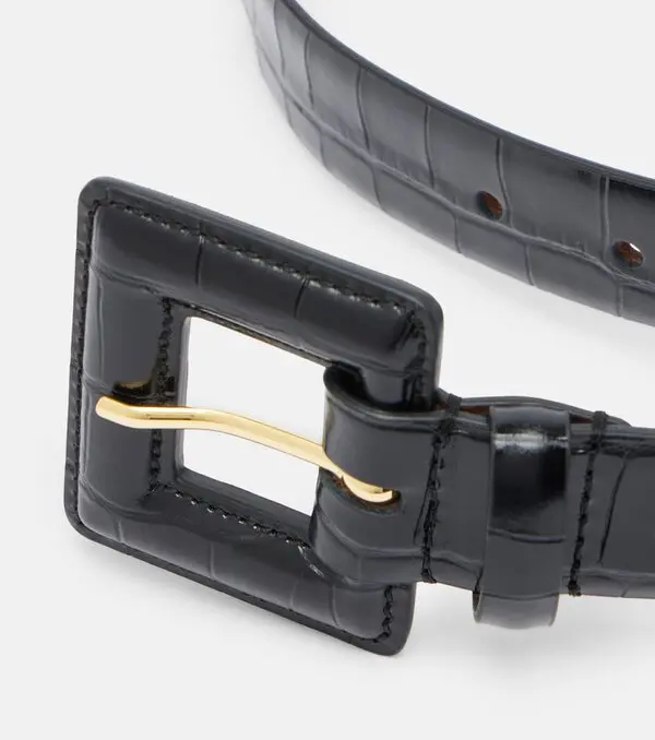 Nour Hammour Soma Croc-effect Leather Belt