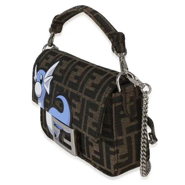 Fendi Ff Jacquard Fabric Dratini Baguette Bag