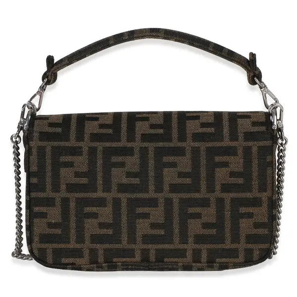 Fendi Ff Jacquard Fabric Dratini Baguette Bag