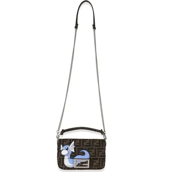 Fendi Ff Jacquard Fabric Dratini Baguette Bag