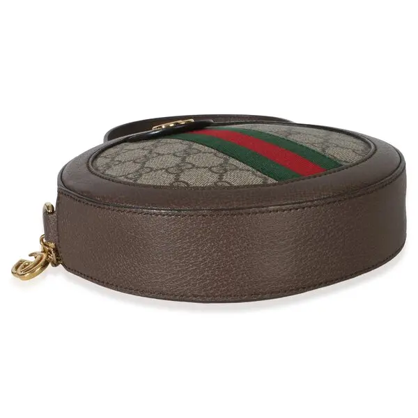 Gucci Gg Supreme Canvas Mini Ophidia Round Shoulder Bag - Brown