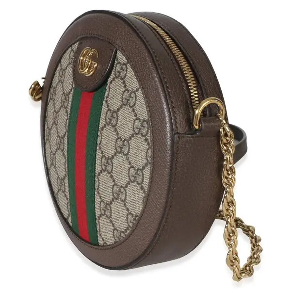 Gucci Gg Supreme Canvas Mini Ophidia Round Shoulder Bag