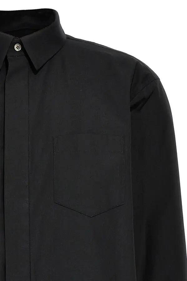 Sacai Poplin Long-sleeved Shirt With Back Flounces