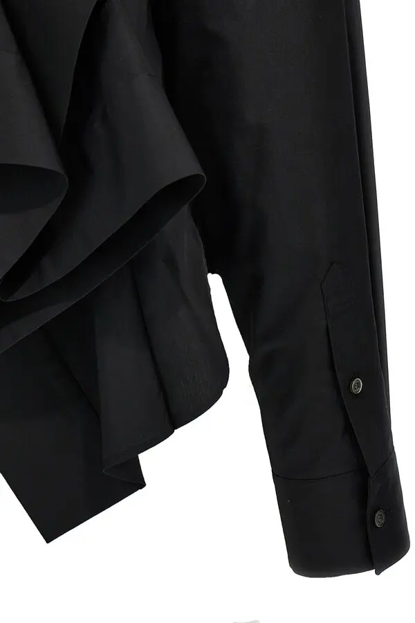 Sacai Poplin Long-sleeved Shirt With Back Flounces