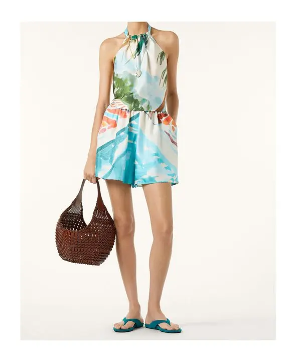 Loro Piana Annet Printed Halter Neck Top