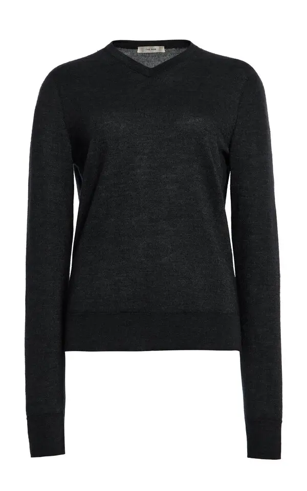 THE ROW Ondre Cashmere-silk V-neck Sweater - Grey