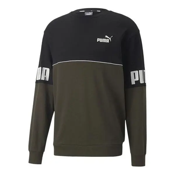 PUMA Power Colorblock Crewneck Sweatshirt - Black