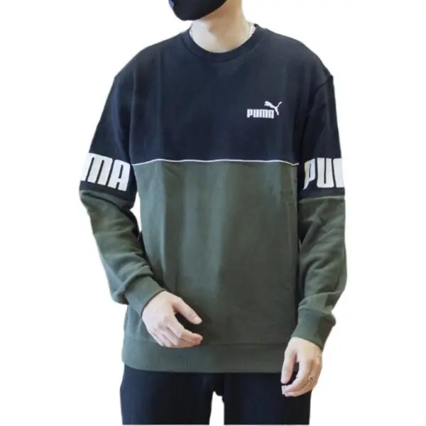 PUMA Power Colorblock Crewneck Sweatshirt - Black