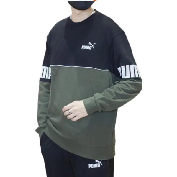 PUMA Power Colorblock Crewneck Sweatshirt - Black