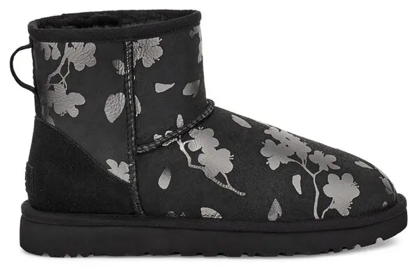UGG Classic Mini Floral Foil Boots - Black