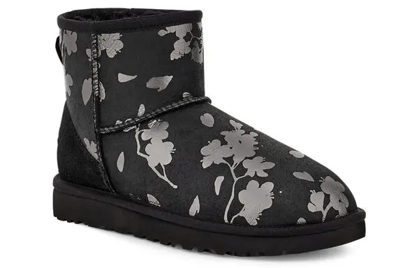 UGG Classic Mini Floral Foil Boots - Black