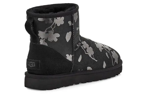 UGG Classic Mini Floral Foil Boots - Black