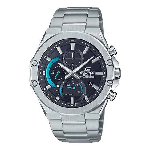 Casio Edifice Sapphire Crystal Solar Powered Analog Watch - Silver