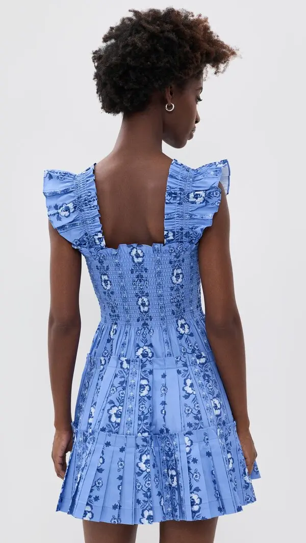 Hill House Home Charlotte Floral Print Square Neck Sleeveless Mini Dress - Arcadia Border