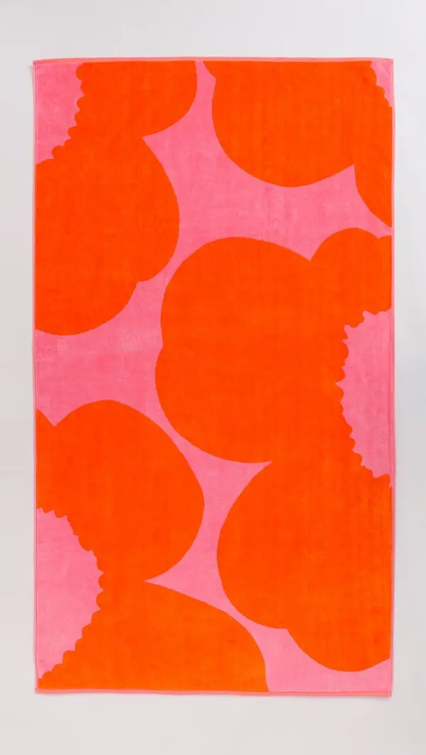Marimekko Iso Unikko Bath Towel - Pink/orange Red