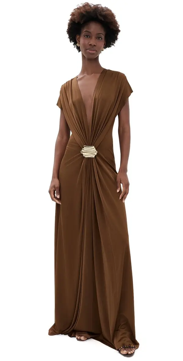 Alexis Lunaria Long Dress - Mocha