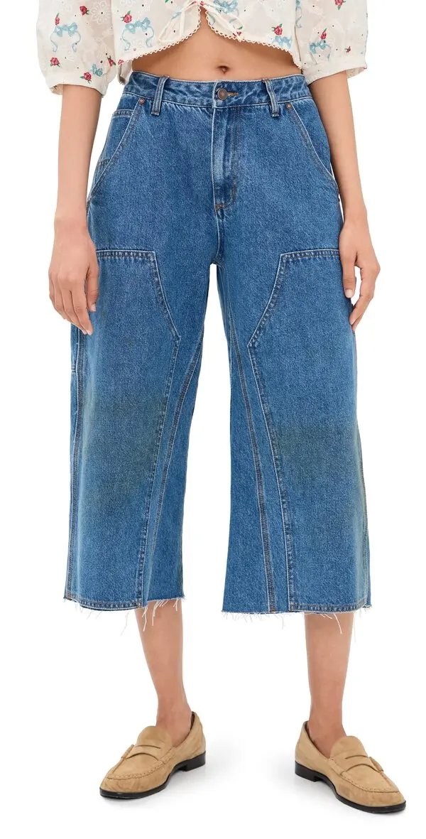 Sea Milene Denim Carpenter Culottes - Blue
