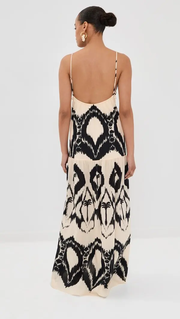 Johanna Ortiz Zea Palm Maxi Dress - Ecru/black