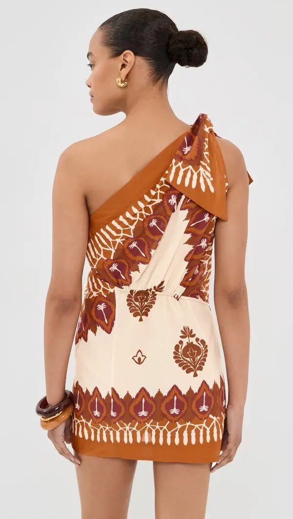 Johanna Ortiz One-shoulder Mini Dress With Abstract Print