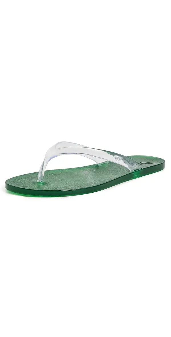 ANCIENT GREEK SANDALS Jelly Flip Flops - Clear/green
