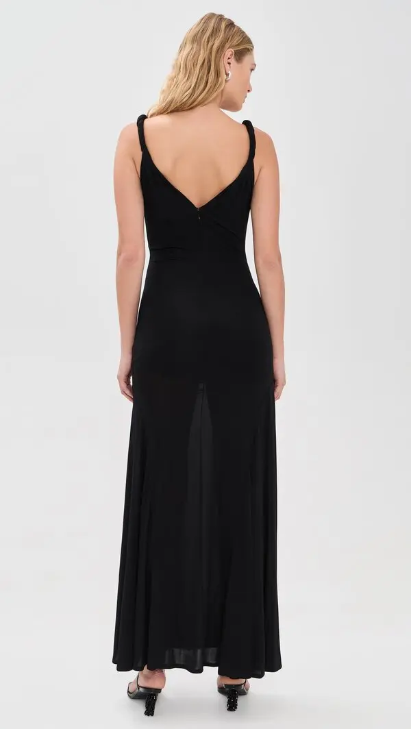 Alice + Olivia Bianca Asymmetrical Godet Midi Dress