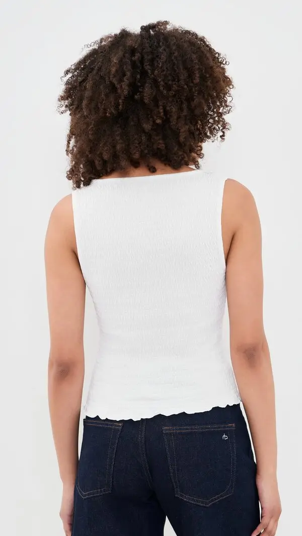Madewell Scoop Neck Smocked Tank