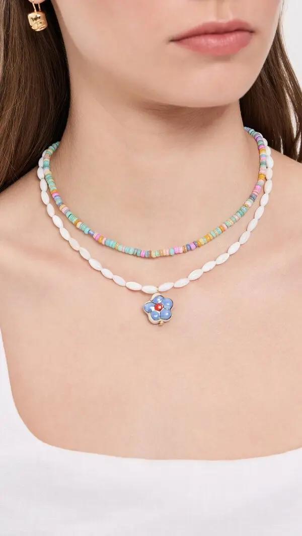 LOGAN TAY Pastel Mini Beaded Necklace