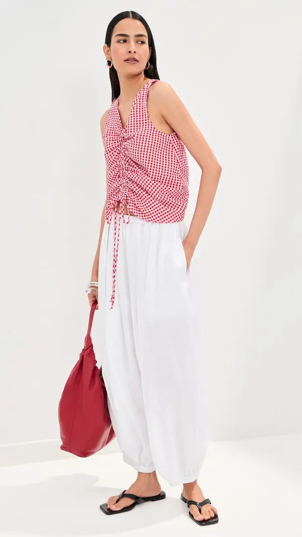 LE BOP Sleeveless Fallon Top - Red Check