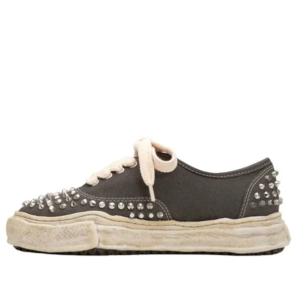 Mihara Yasuhiro Studded Canvas Low Top Sneakers - Grey