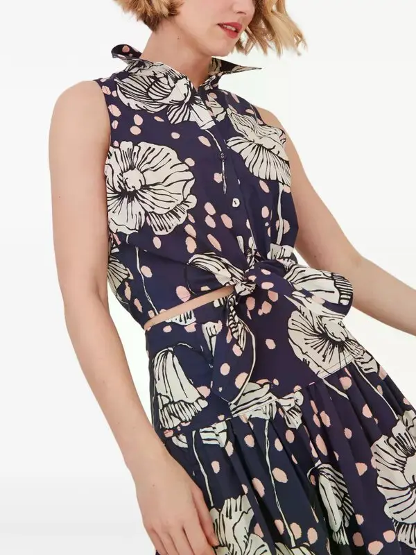 Cara Cara Highland Floral-print Tie-front Shirt