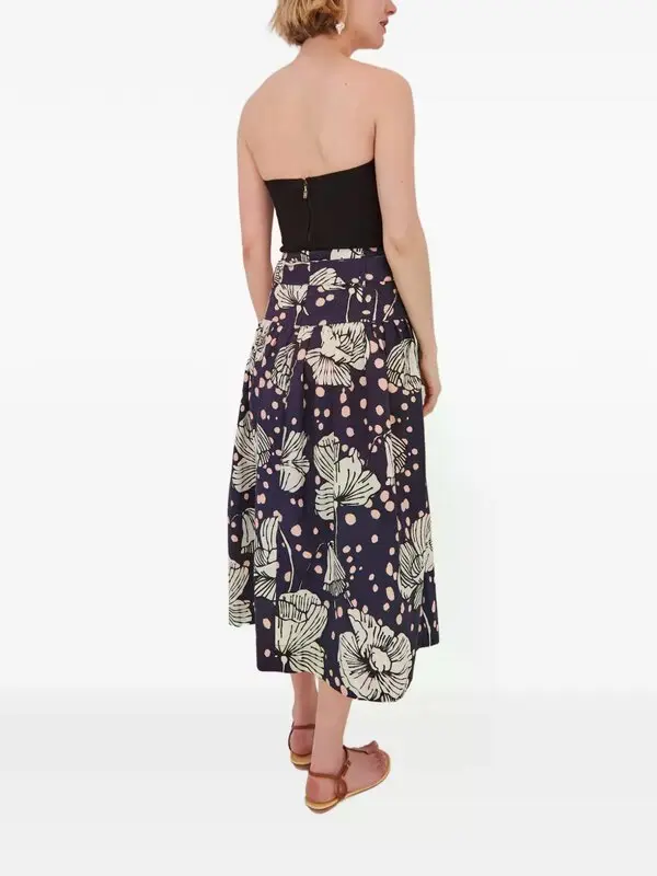Cara Cara Jiya Floral-print Belted Midi Skirt