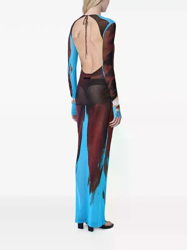 JEAN PAUL GAULTIER Abstract Print Mesh Dress