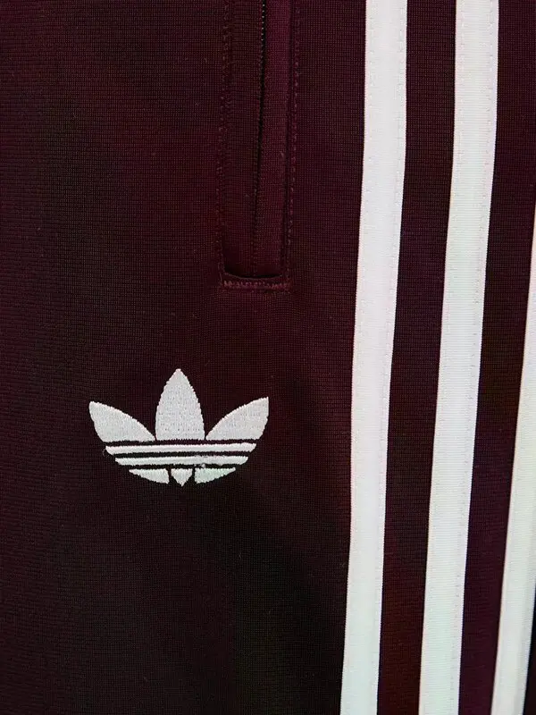 Adidas Firebird Logo-embroidered Side-stripe Track Pants - Red