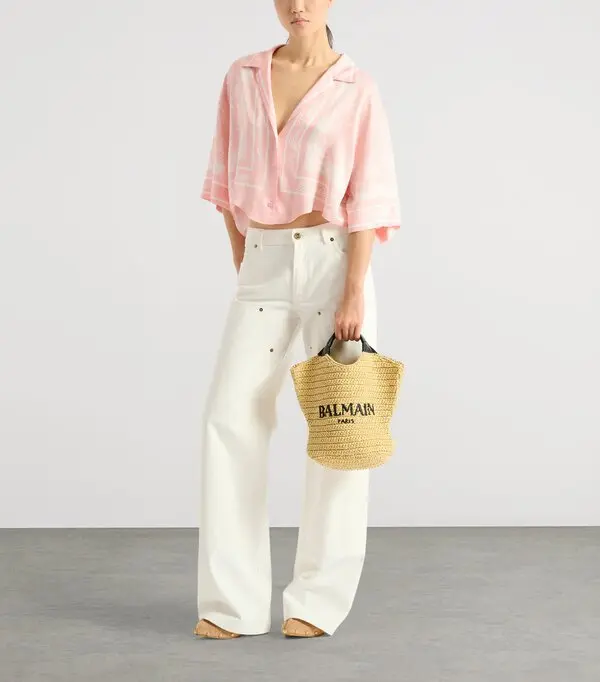 Balmain Mini Crochet Tote Bag