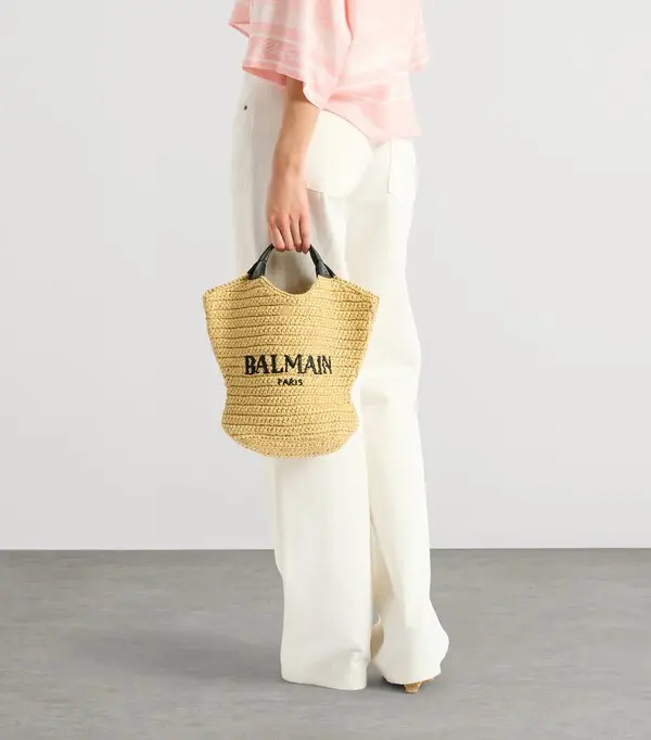 Balmain Mini Crochet Tote Bag