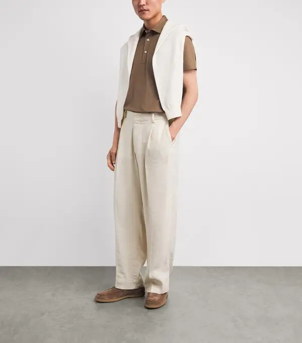 Ralph Lauren Purple Label X Wimbledon Cotton-cashmere Polo Shirt