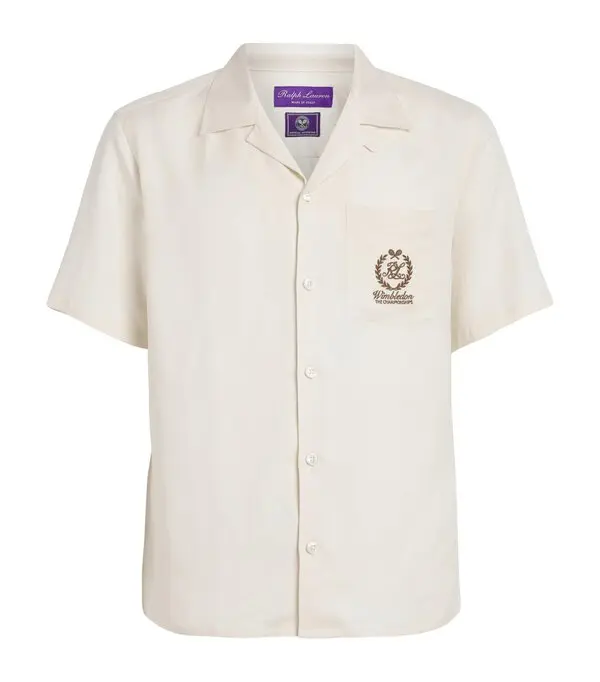 Ralph Lauren Purple Label X Wimbledon Silk-linen Shirt - Ivory