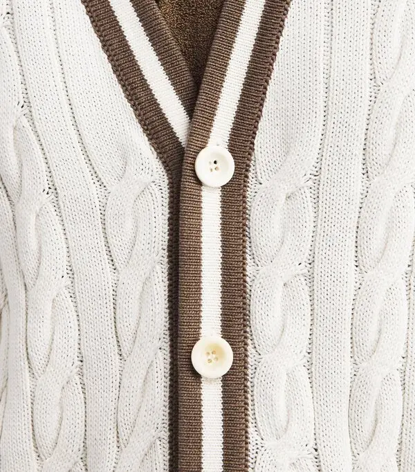 Ralph Lauren Purple Label Wimbledon Cable-knit Cardigan - Ivory