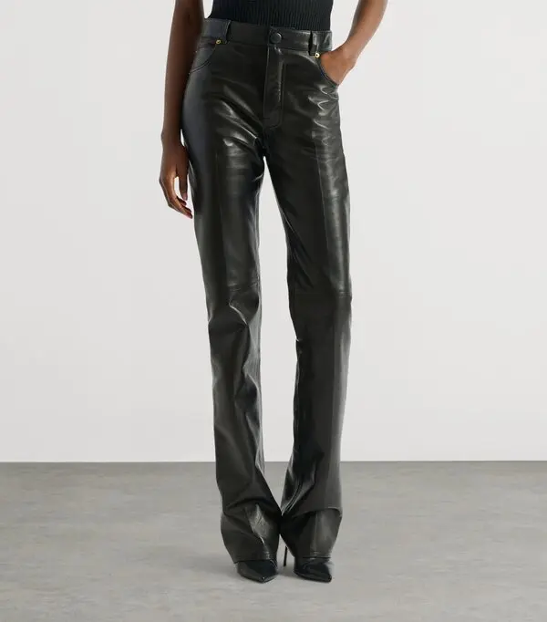 Balmain Slim Leather Trousers
