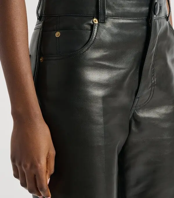 Balmain Slim Leather Trousers