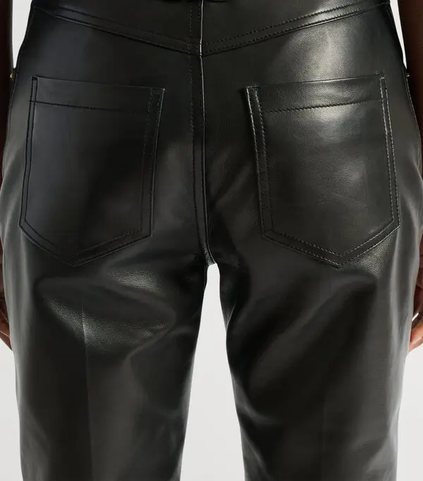 Balmain Slim Leather Trousers