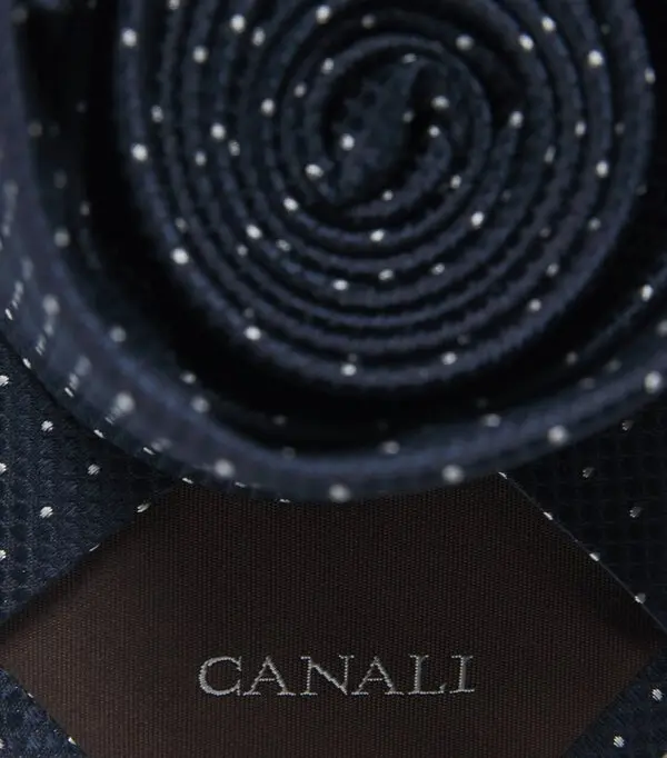 Canali Silk Polka Dot Neck Tie