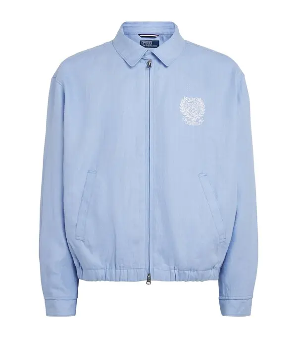 Polo Ralph Lauren X Wimbledon Linen Bayport Bomber Jacket - Blue