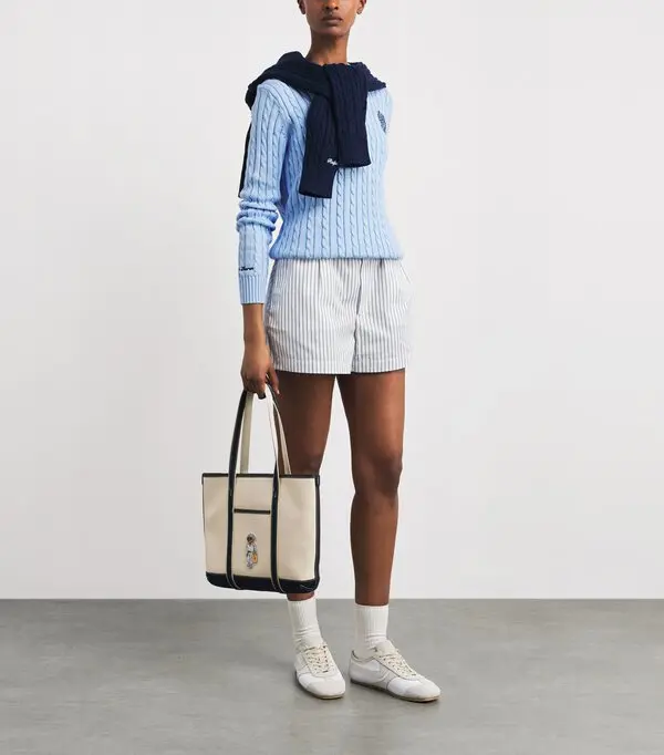 Polo Ralph Lauren Wimbledon Cable Knit Polo Sweater - Blue