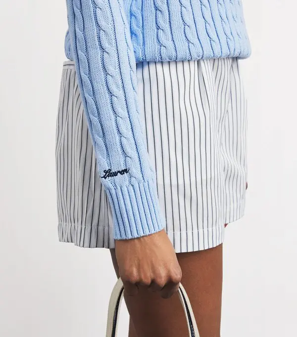 Polo Ralph Lauren Wimbledon Cable Knit Polo Sweater - Blue