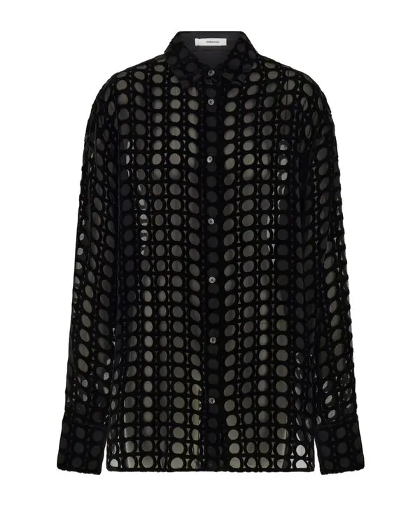 FERRAGAMO Devoré-effect Long-sleeved Shirt