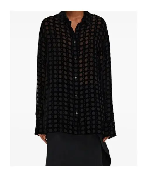 FERRAGAMO Devoré-effect Long-sleeved Shirt